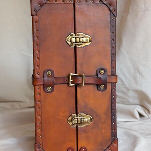 Handcrafted Leather Field Bar: Portable Liquor Cabinet With Serving ...