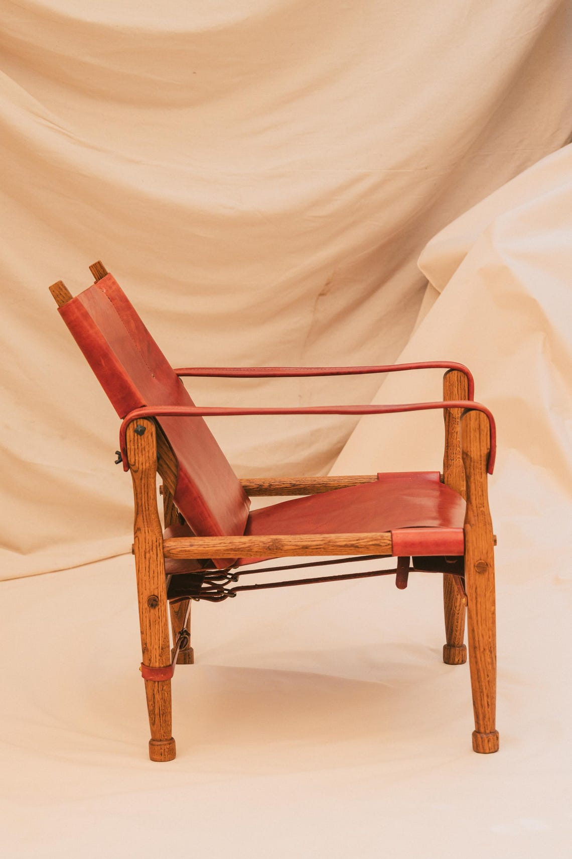 Roorkee Chair in Veg Tanned Leather and White Oak - Etsy