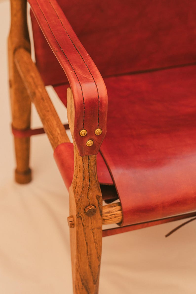 Roorkee Chair in Veg Tanned Leather and White Oak - Etsy
