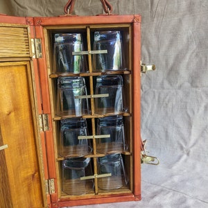 Handcrafted Leather Field Bar: Portable Liquor Cabinet With Serving ...
