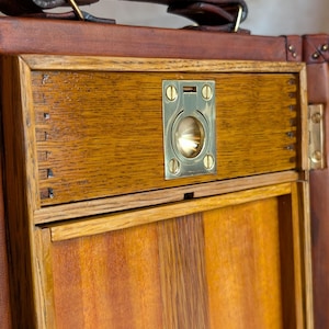Handcrafted Leather Field Bar: Portable Liquor Cabinet With Serving ...