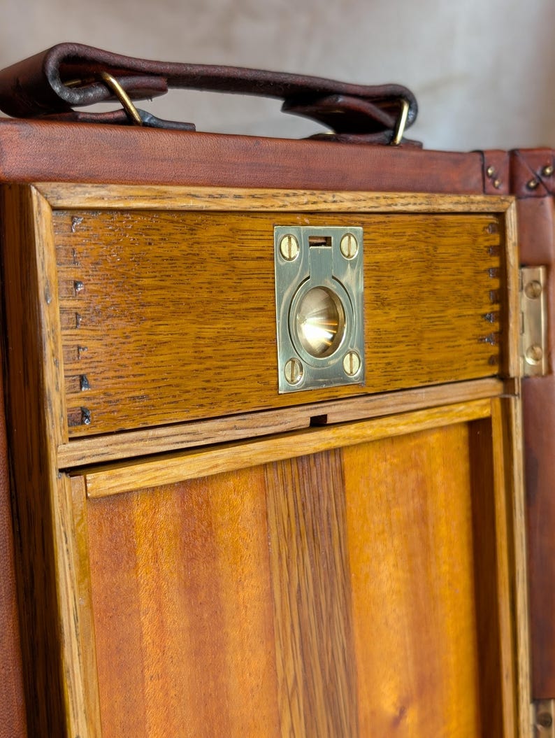 Handcrafted Leather Field Bar: Portable Liquor Cabinet With Serving ...