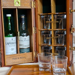 Handcrafted Leather Field Bar: Portable Liquor Cabinet With Serving ...