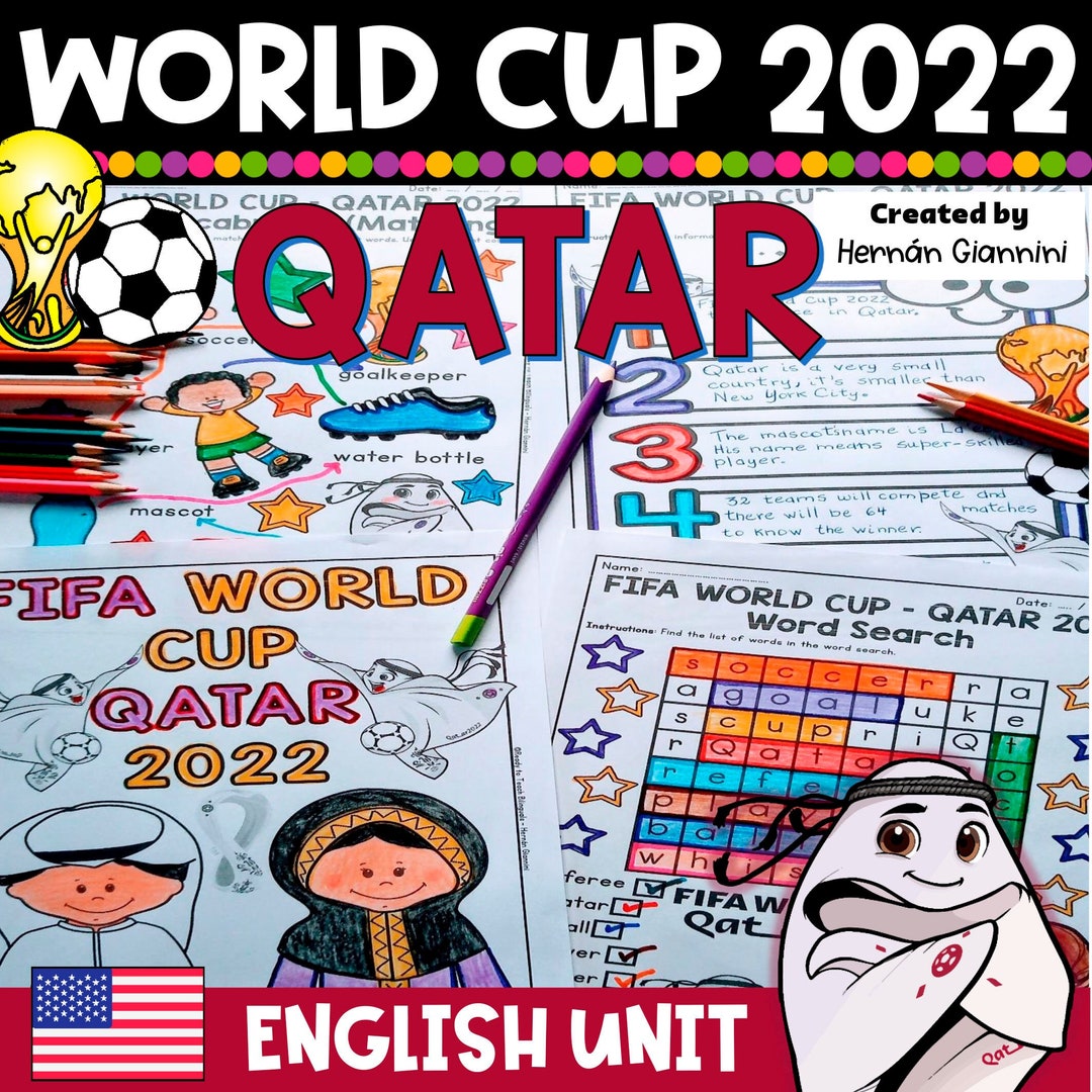 World Cup 2022 Qatar No-Prep Printables Flashcards & Posters K-5th ...
