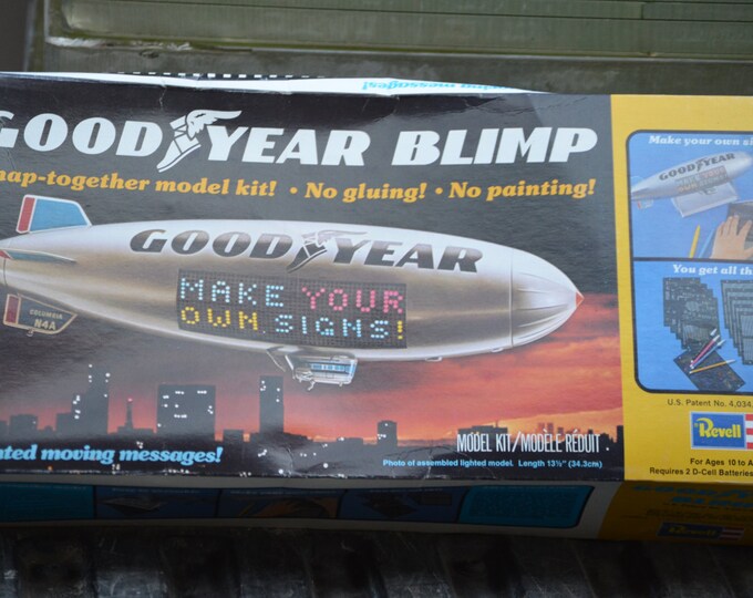 Goodyear Blimp Vintage Model Kit With Sign That Lights Up - Etsy