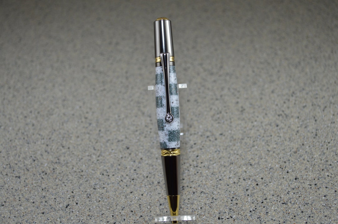 Checkerboard Pattern Pen With Gold Titanium Finish #028 - Etsy