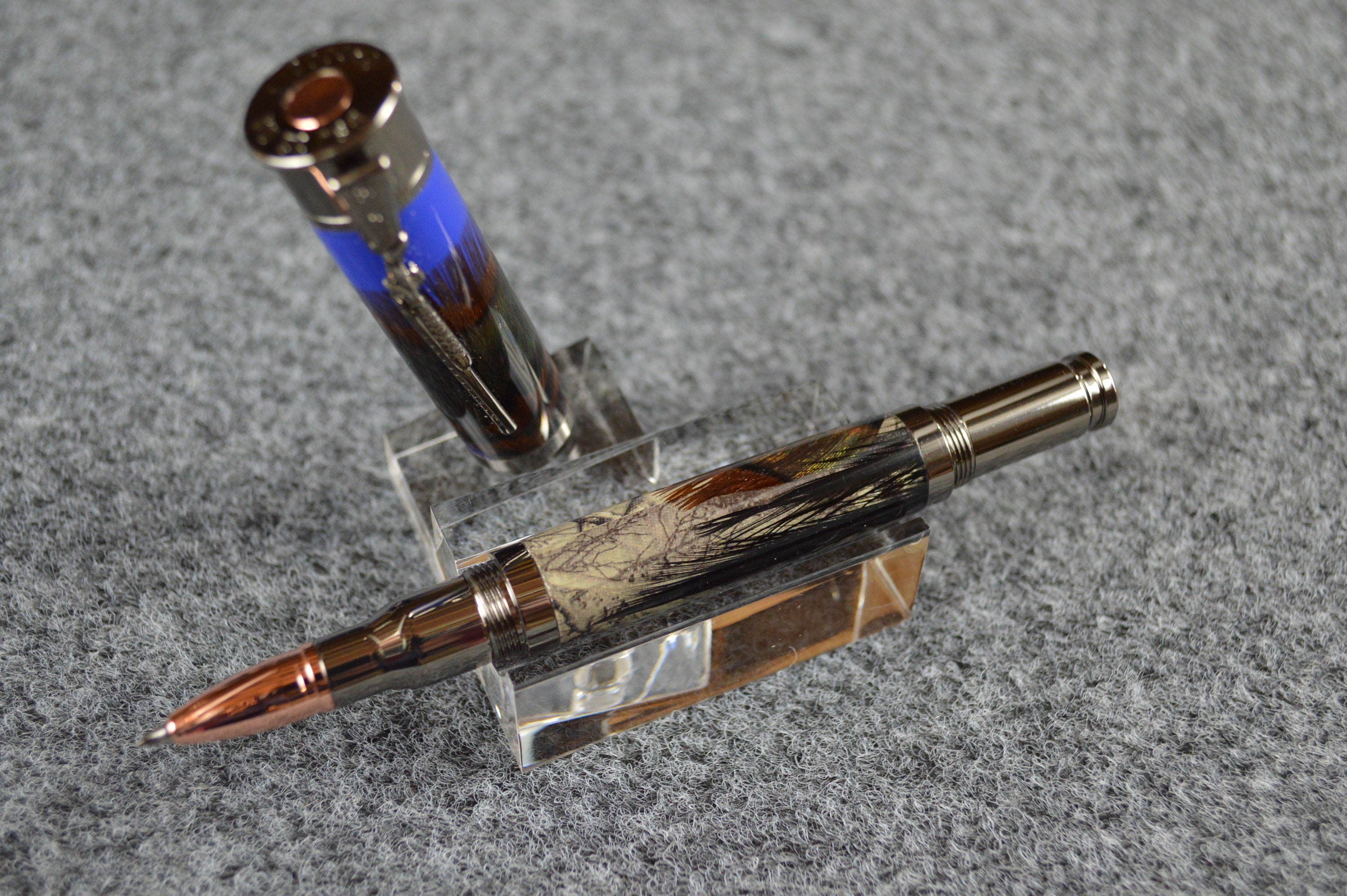 Shotgun Shell Rollerball Pen With Turkey Feathers, 12 Gauge Over and ...