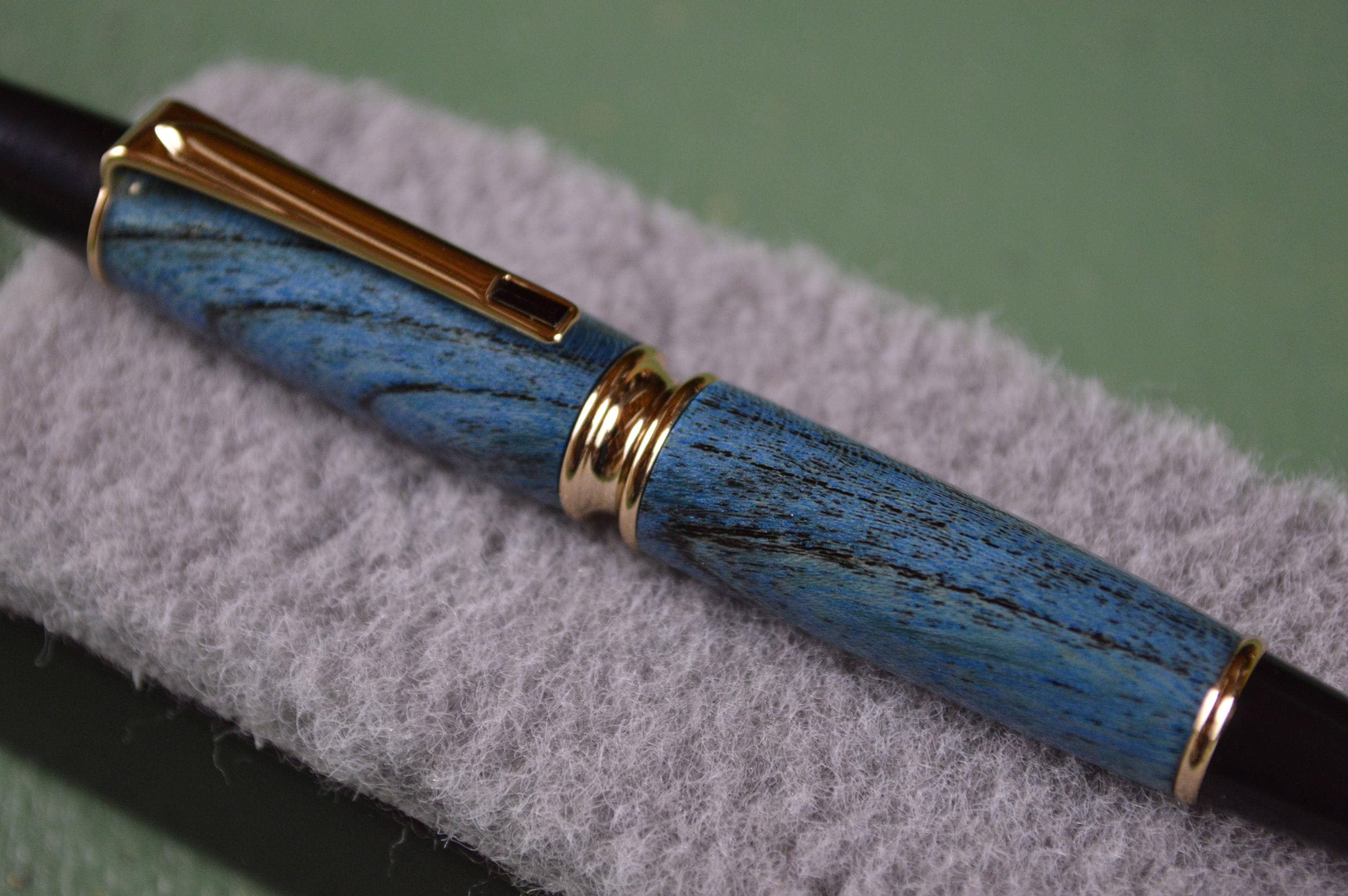 Blue Spalted Maple Pen, Gold Trim, 0123 - Etsy