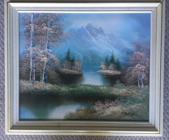 Beautiful Vintage Original Oil Painting on Canvas by P Sanchez - Etsy