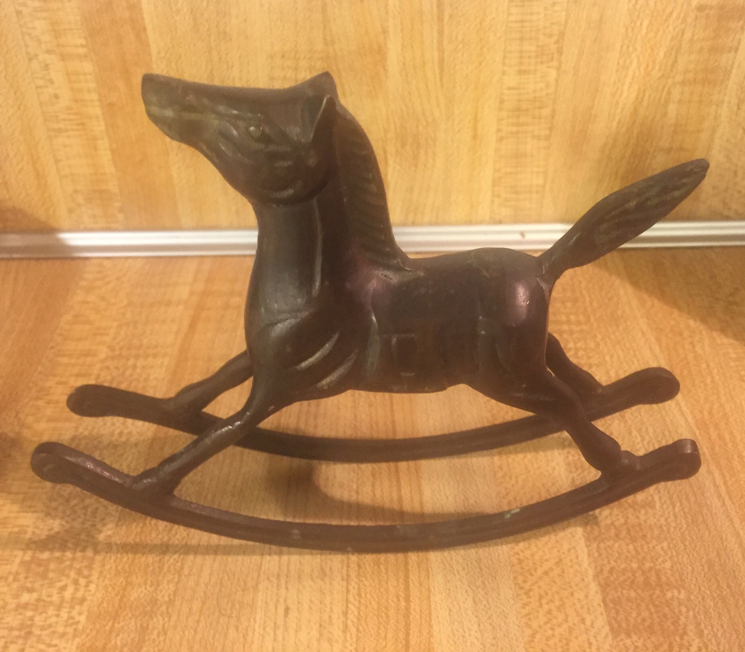 Vintage Miniature Brass Rocking Horse - Etsy