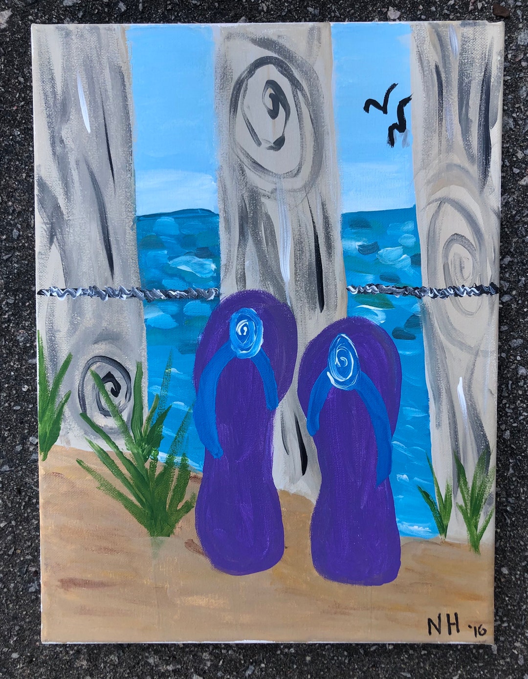 Nice Original Fun Beach/ocean Oil Painting on Canvas 12 X 17” - Etsy