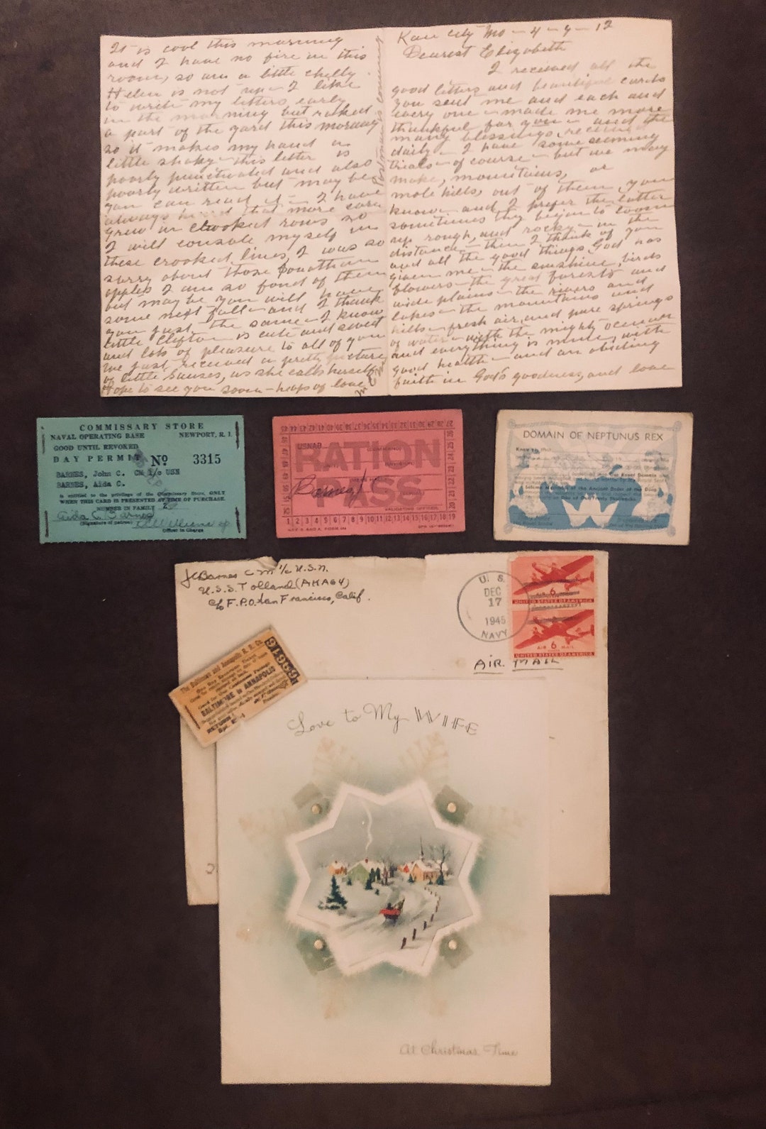 Antique Paper Emphera-u.s Navy-plus Letter 1912-card 1945-domain of ...