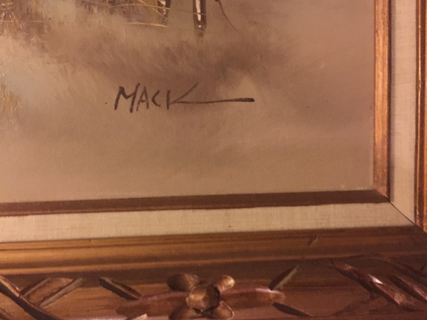 Beautiful Original Vintage Oil Painting On Canvas Signed Mack - Etsy 日本