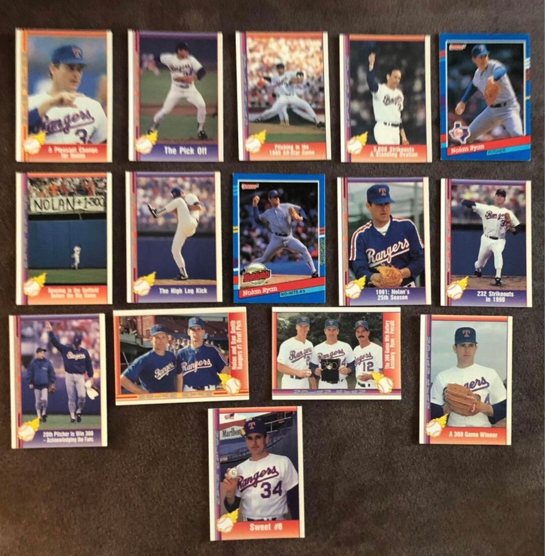 15 Texas Ranger HOF Pitcher Nolan Ryan Cards-gc - Etsy