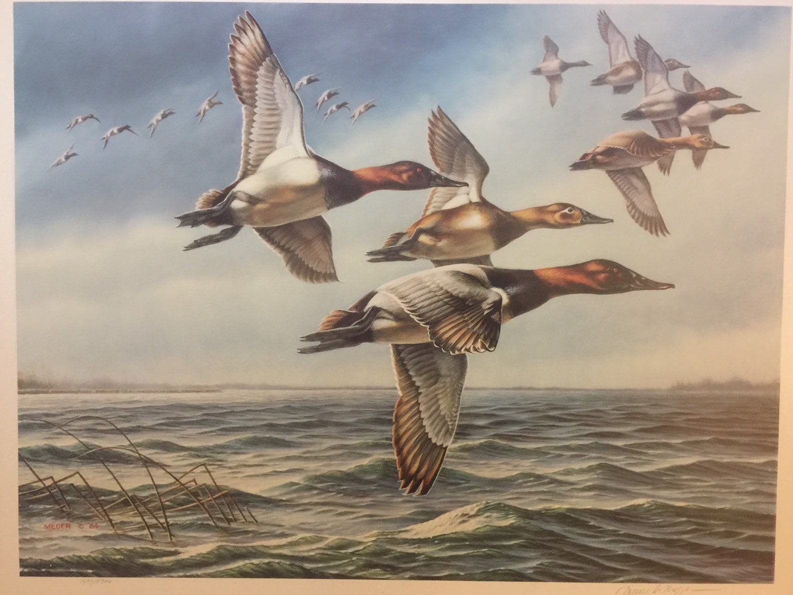 Vintage James Meger 2 X Signed 1984 Catch the Wind Numbered Lithograph ...
