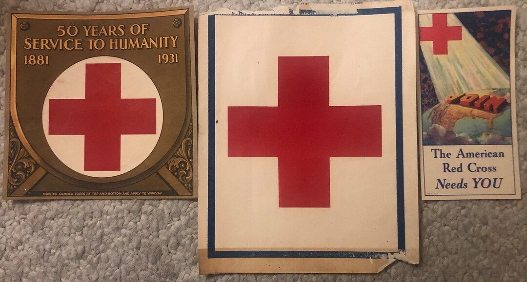 3 Vintage/antique Red Cross Paper Signs/ads - Etsy