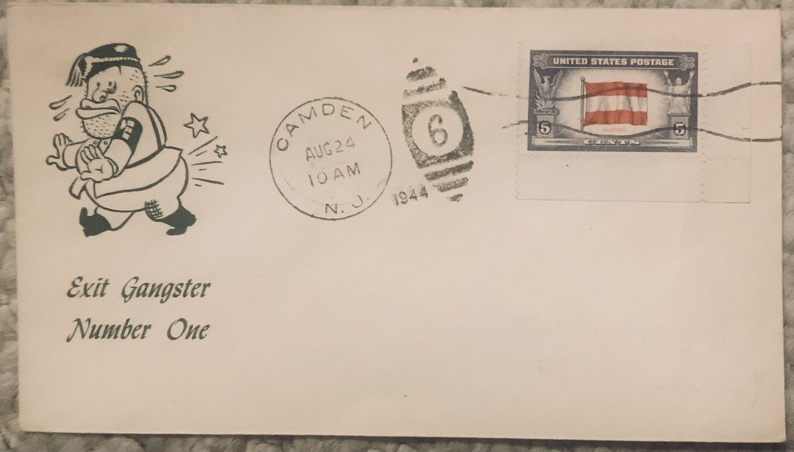 Rare WW2 Exit Gangster No.1 Used Envelope Aug,1944 With 5 Cent U S ...