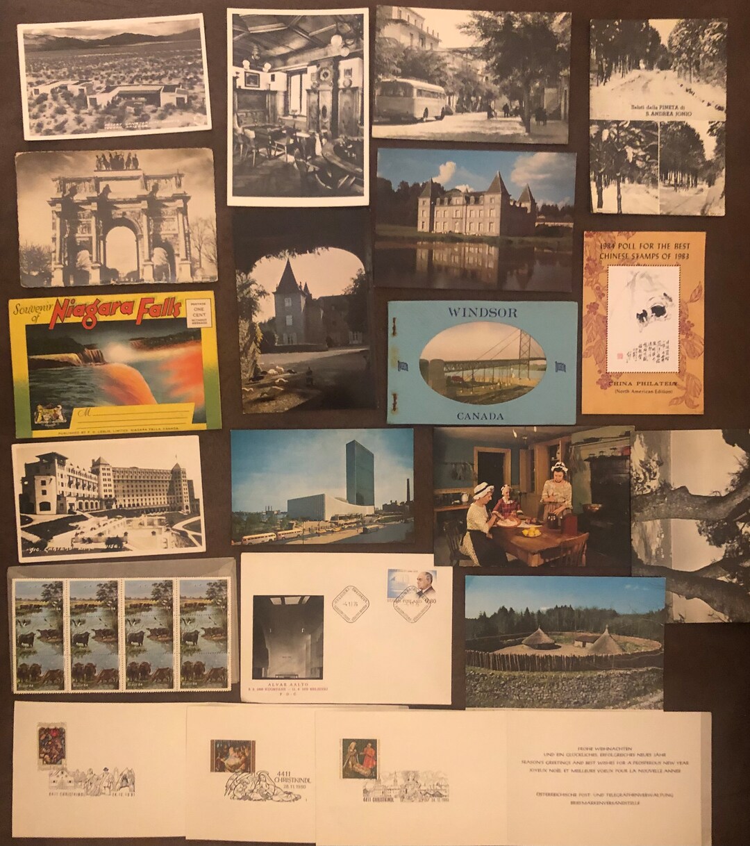 20 Vintage Mixed Countries Postcards-photo Books-stamps-canada-usa ...