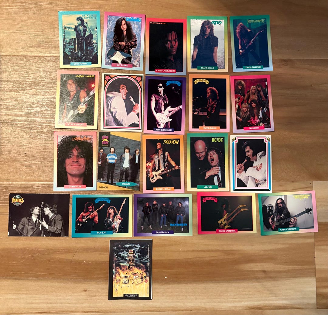 Vintage 20 Cards-1 Sticker Mixed Rock and Roll Trading Cards Excellent ...