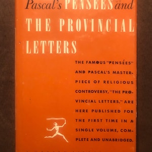 Vintage Pascal's Pensées and the Provincial Letters 1941 HC Book by ...
