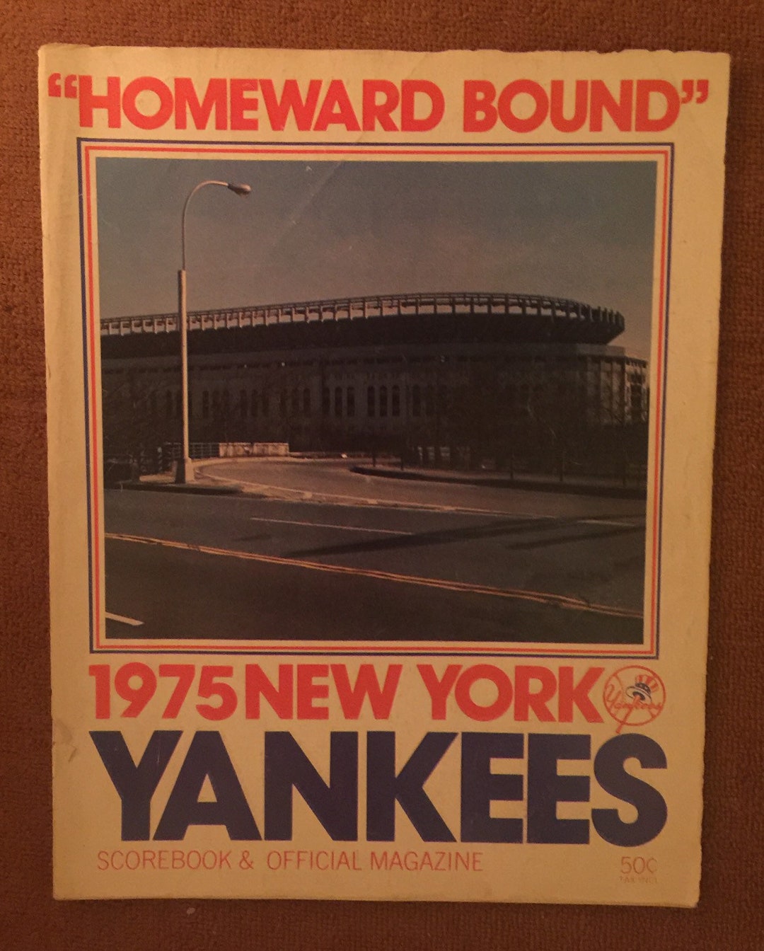 1975 Yankees Scorecard & Official Magazine- Front Cover is Unattached ...