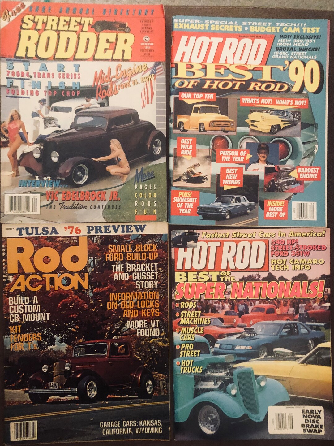 4 Hot Rod Car Magazines 1976-1992- Ads -photos-gc - Etsy