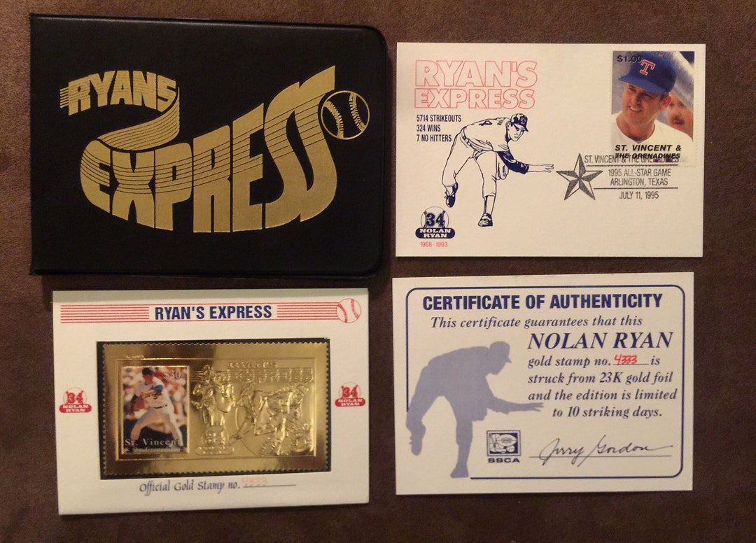 Ryans Express Nolan Ryan Official 23K Gold Foil Stamp 4333 - Etsy