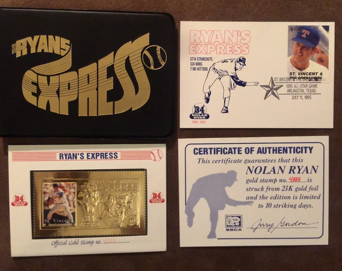 Ryan’s Express Nolan Ryan Official 23K Gold Foil Stamp #4333 Ryan’s ...