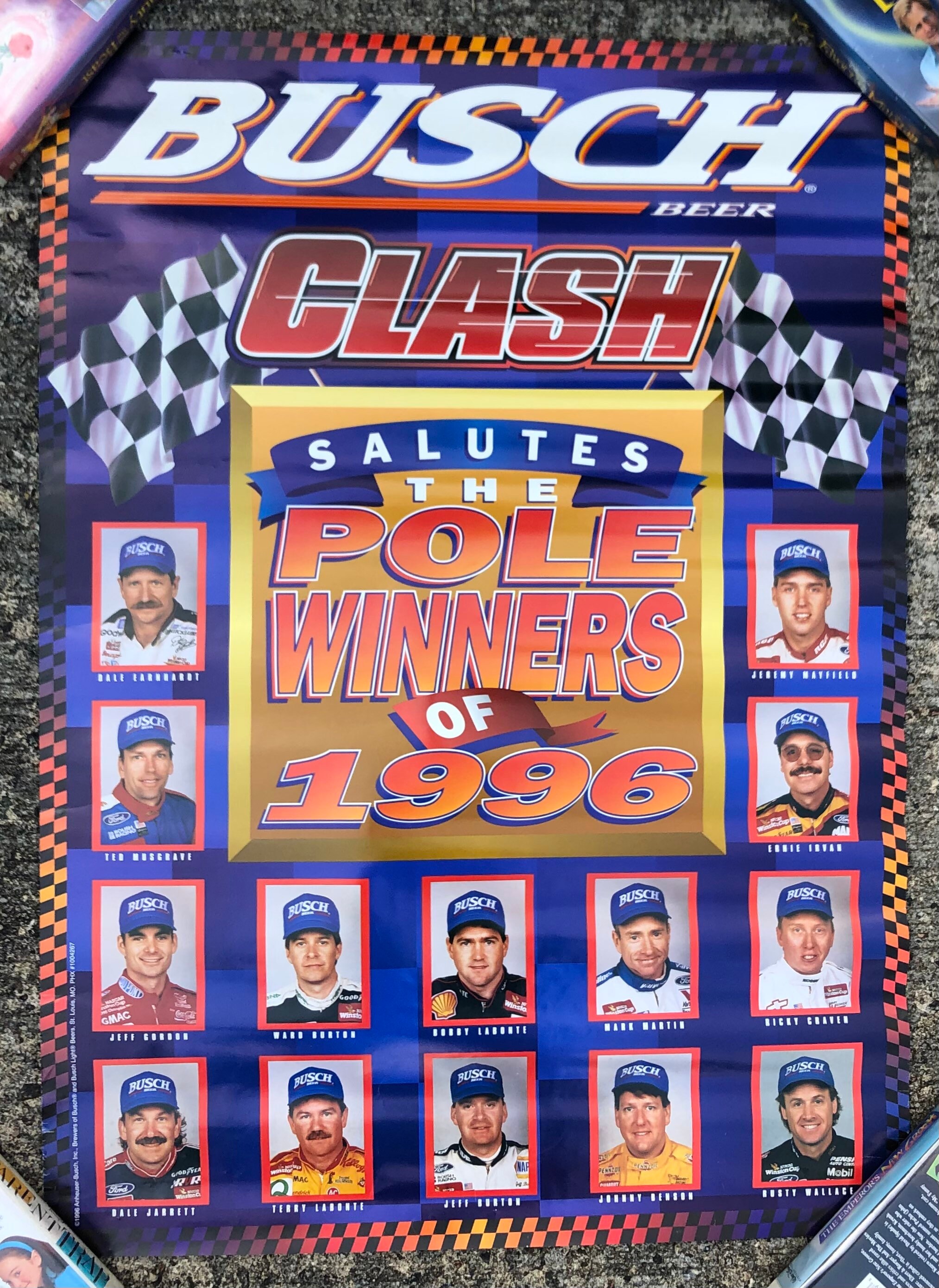 Busch Beer Clash Salutes the Pole Winners 1996 Dale Earnhardt 20x28 ...