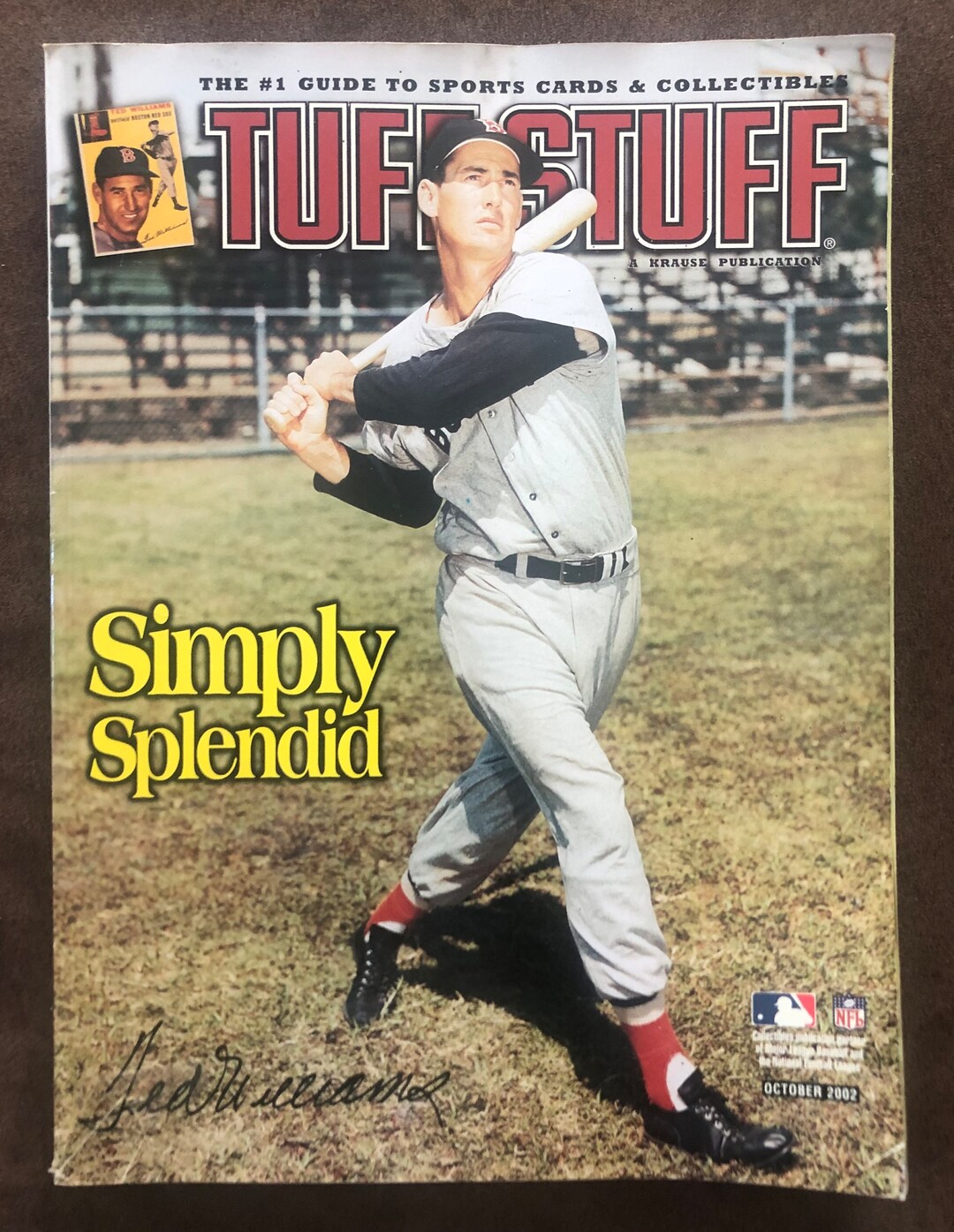 Ted Williams on Tuff Stuff Cards and Collectibles Magazine October 2002 ...