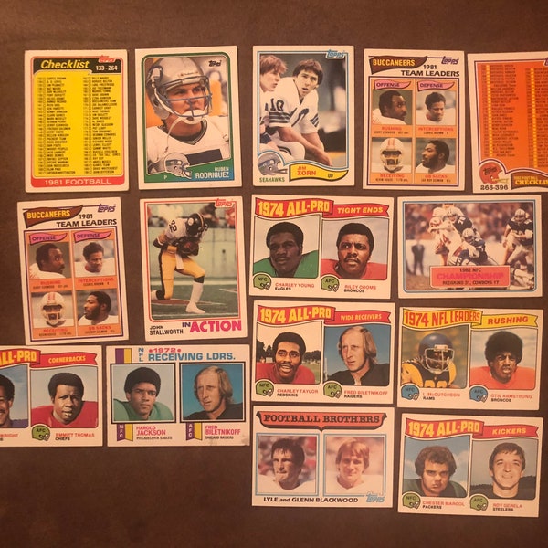 70s Football Cards - Etsy