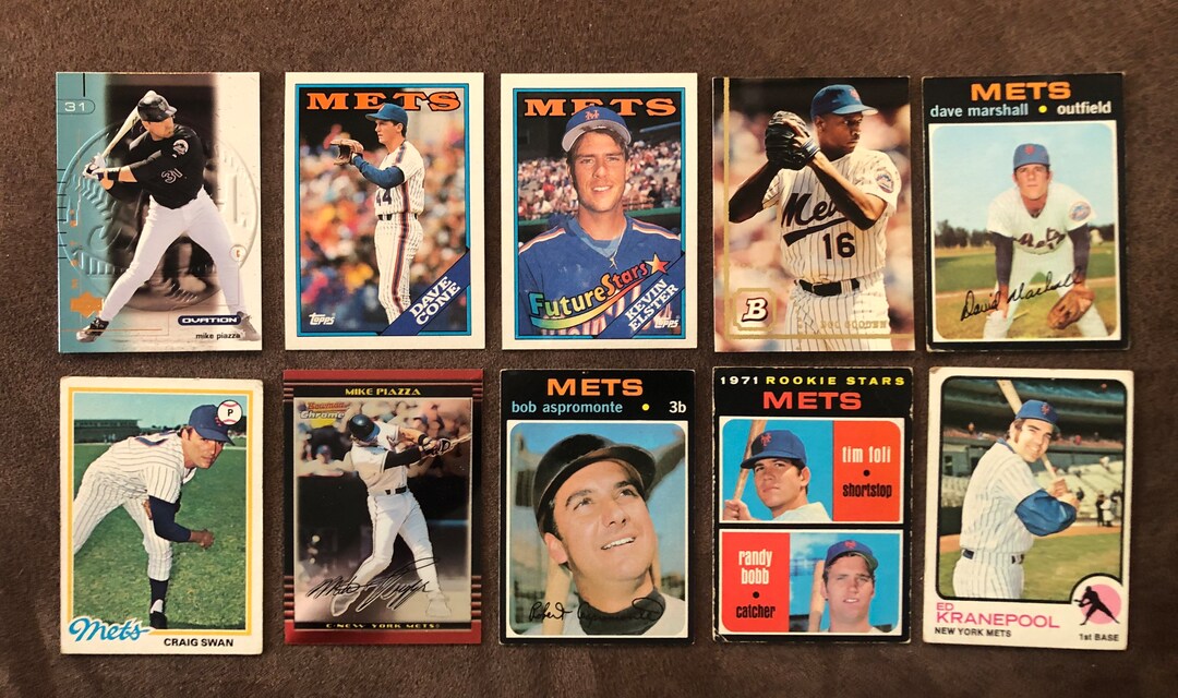 10 Mixed New York Mets 1971-2002 Baseball Cards GC-VGC - Etsy