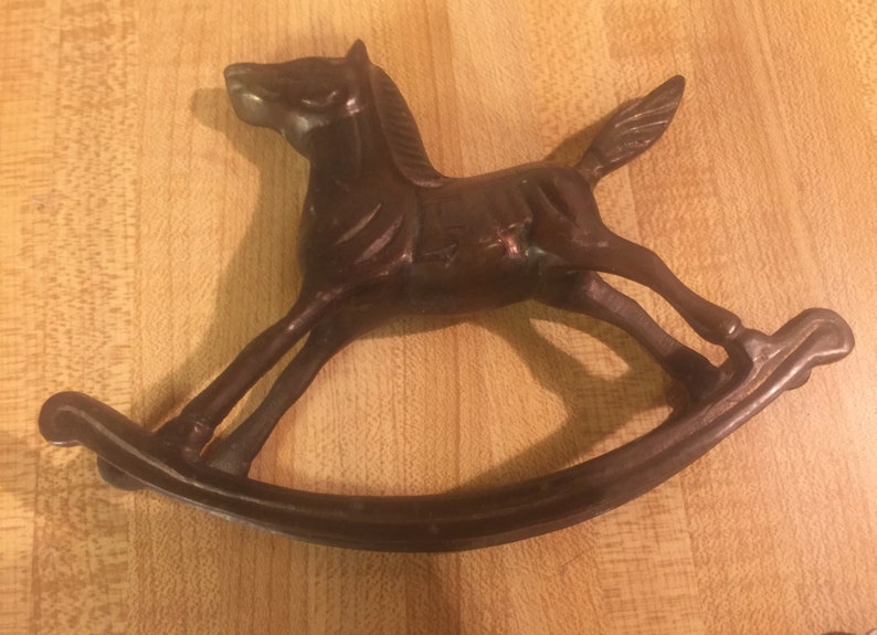 Vintage Miniature Brass Rocking Horse | Etsy