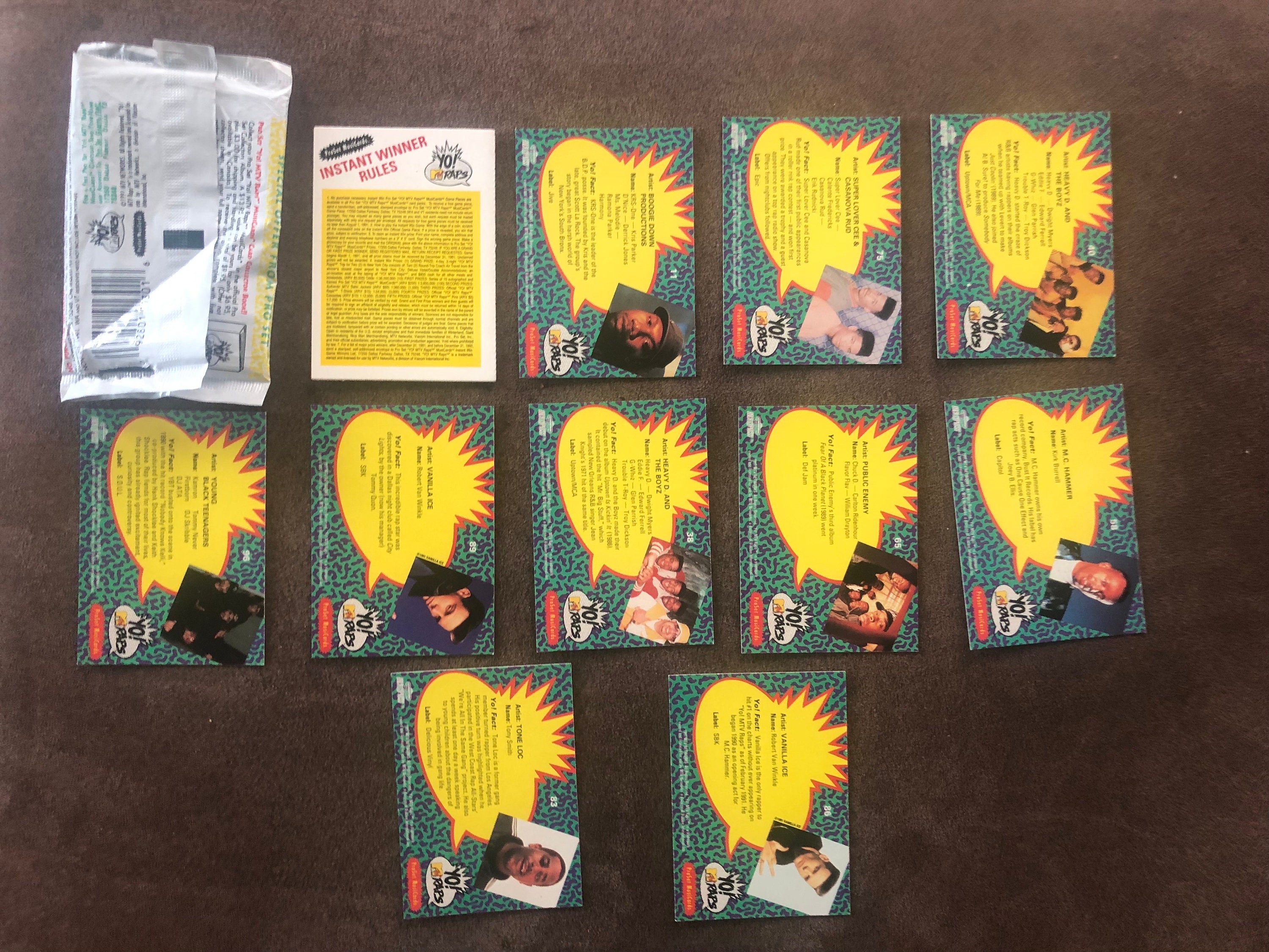 Vintage Opened Pack of MTV Rap Music Trading Cards VGC - Etsy