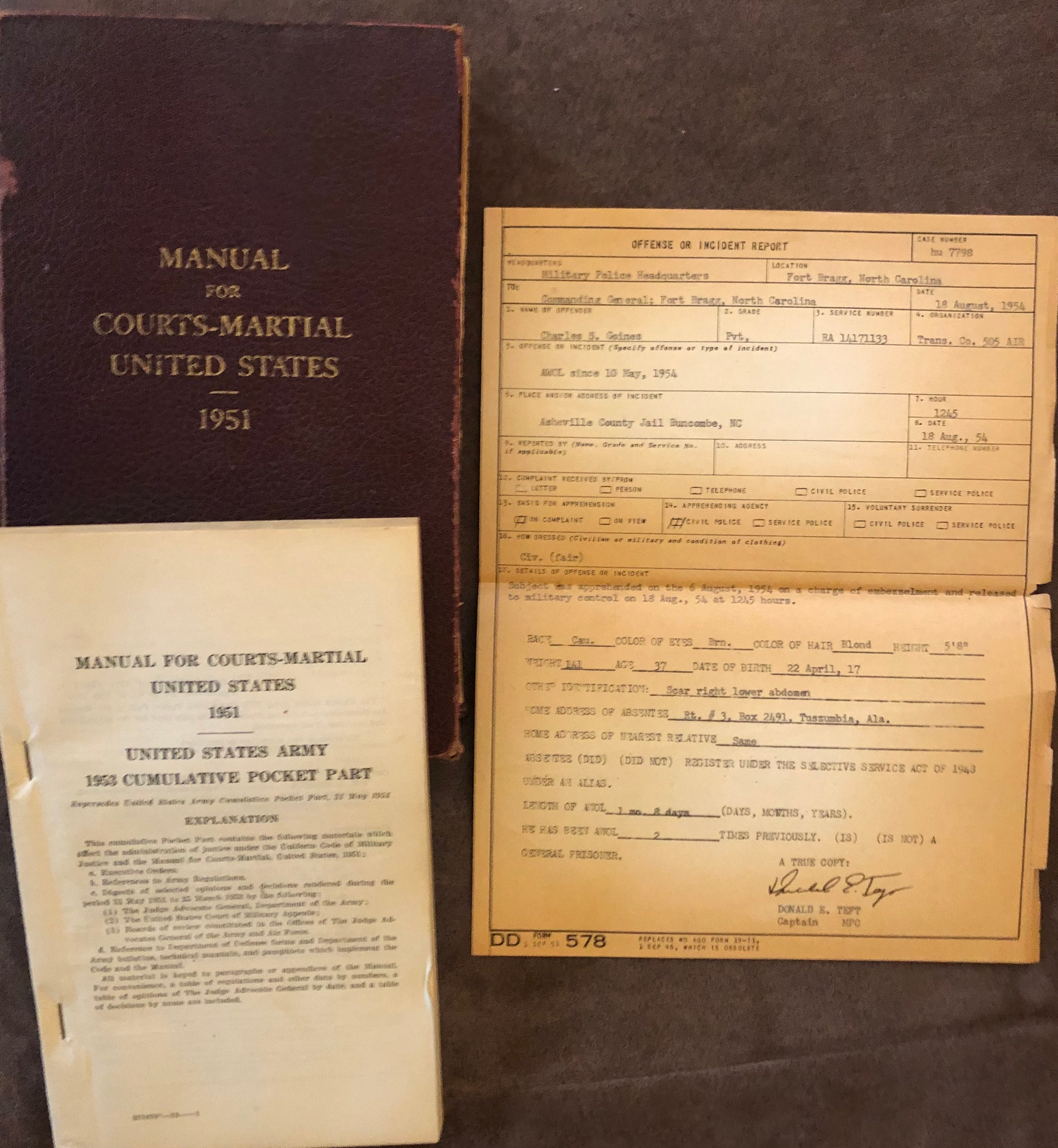 Vintage US Early 1950s Court Marshall Manual HC Book Cumulative Book ...