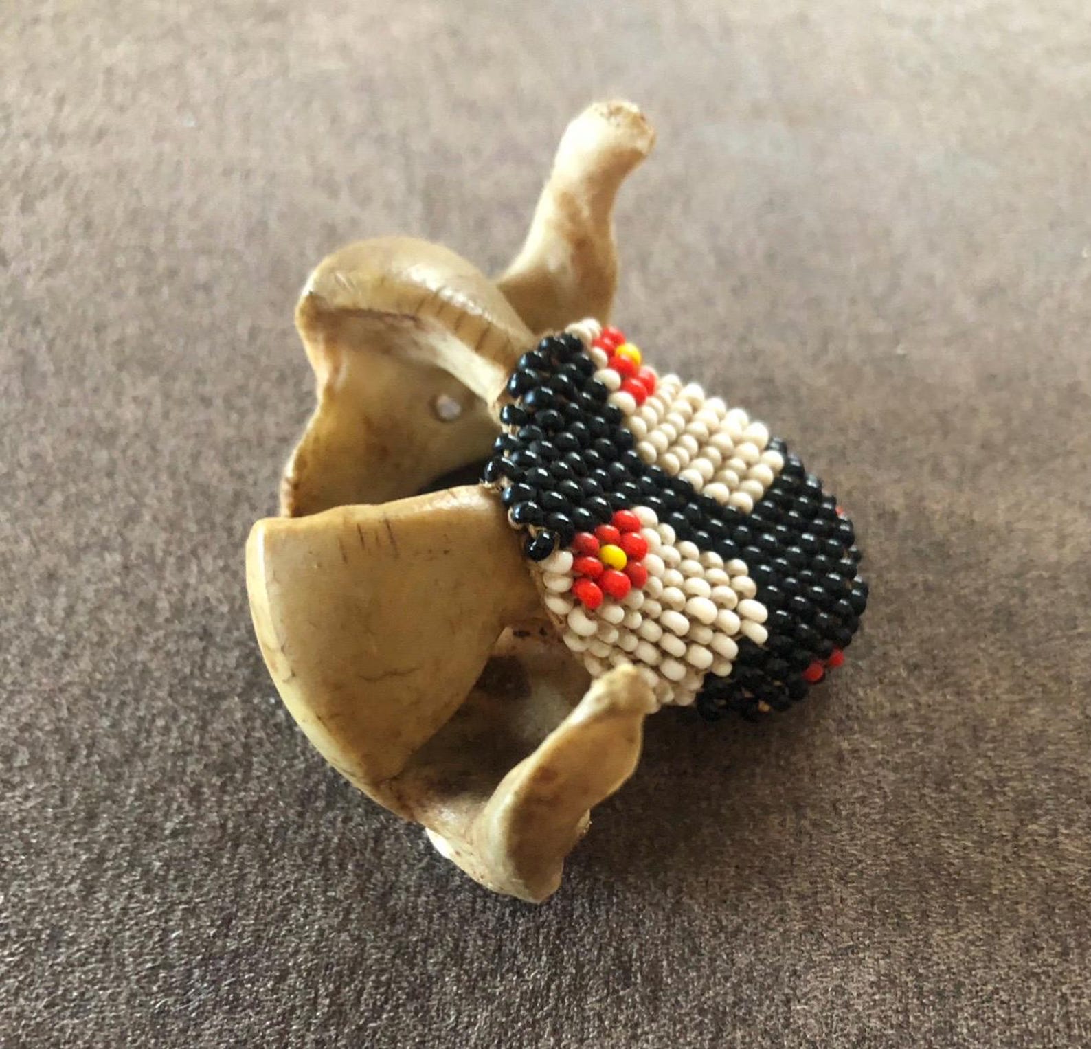 Very Cool Vintage Zuni/native Handmade Beaded Skull Bolo/scarf Holder ...