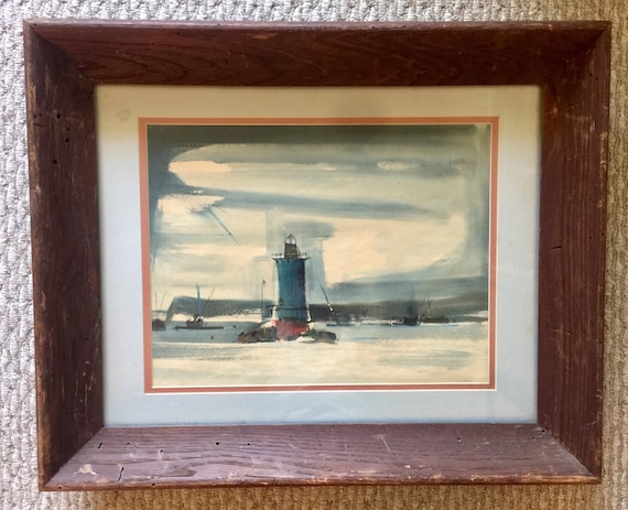 Vintage/antique Nautical Signed With Wood Glass Frame Art | Etsy