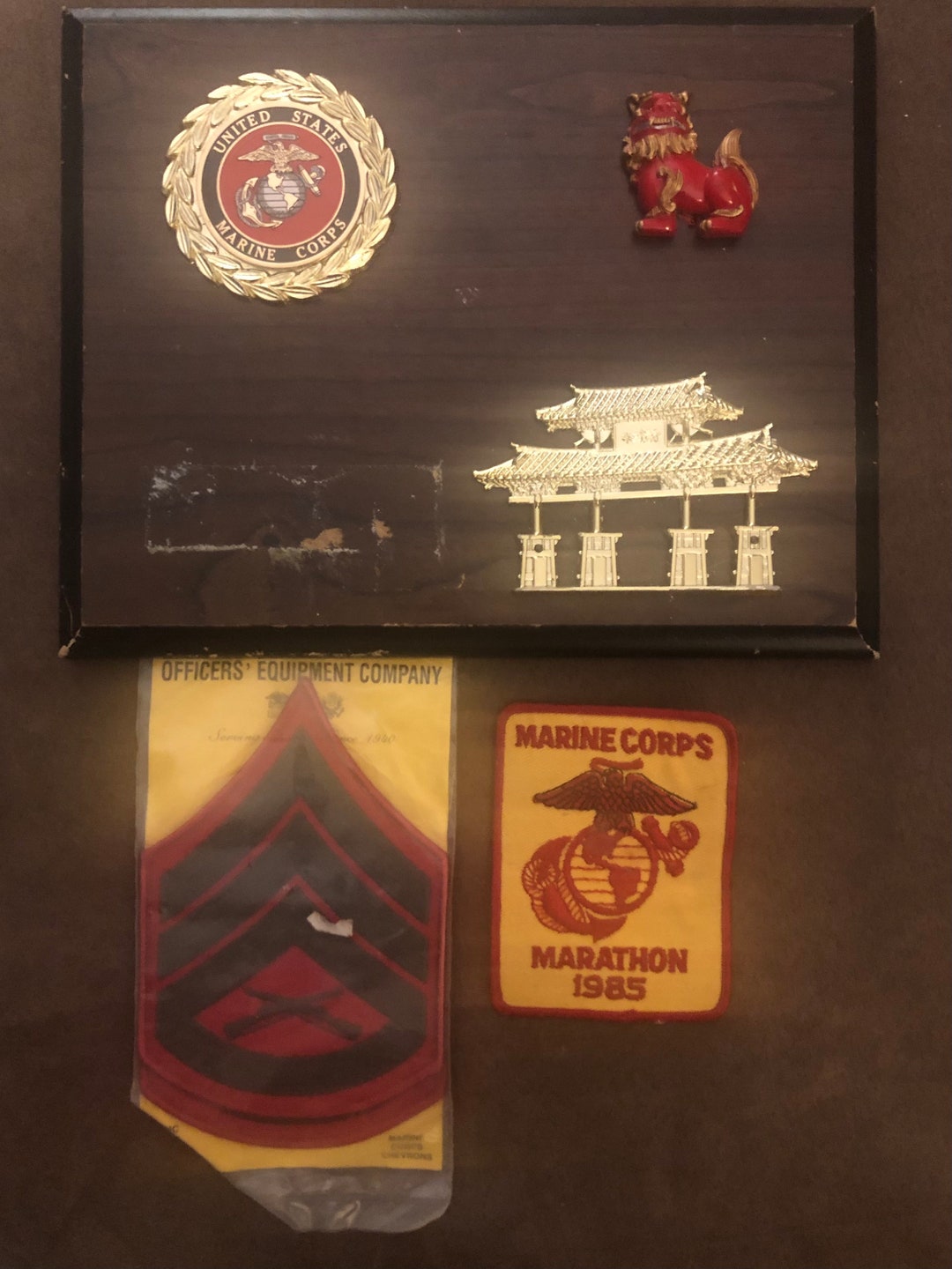 Vintage U.S. Marines Plaque 10x8” and Patches-i Removed Name Tag - Etsy