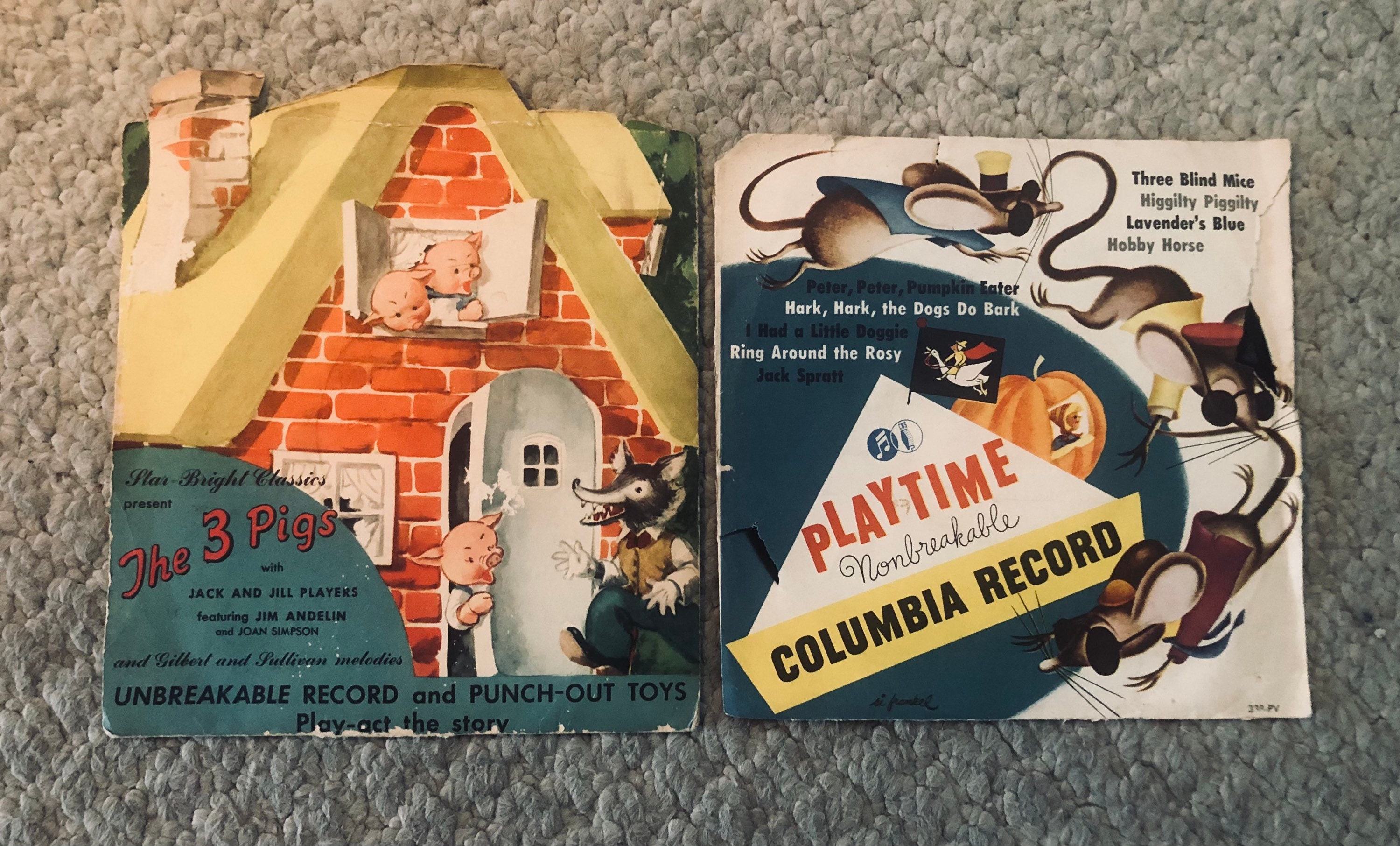 Vintage Children’s Vinyl Nursery Rhyme Vinyl Records Only-i Think They ...