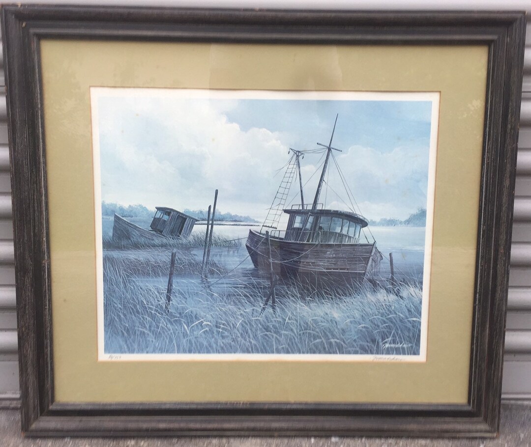 Beautiful Vintage Signed & Numbered and Framed Nautical Lithograph 30 ...