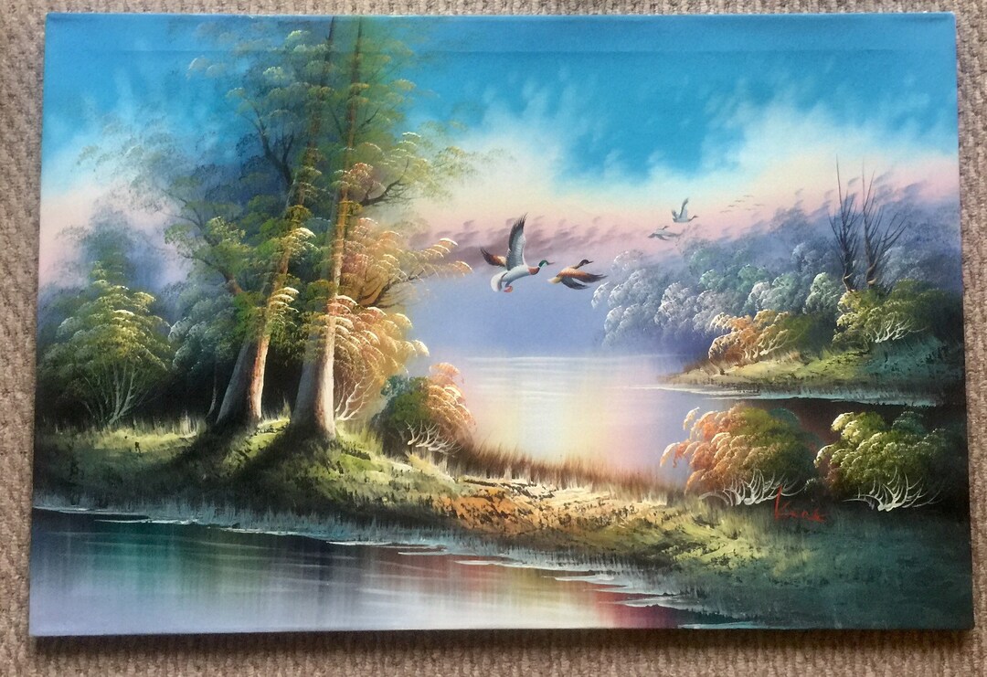Beautiful Original Vibrant Duck/mallard Country Oil Painting Signed on ...