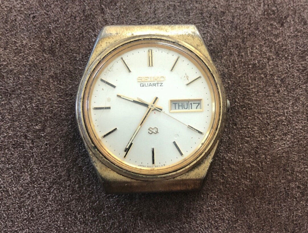 Vintage Seiko Mens Watch Gold Tone Day-date 8223-8029 Needs Battery AS IS - Etsy