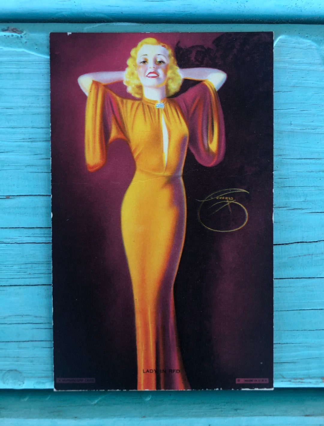 Rare Vintage/antique Risqué Pin up Girl 1940s Card/postcard GC 3.5 X 5. ...