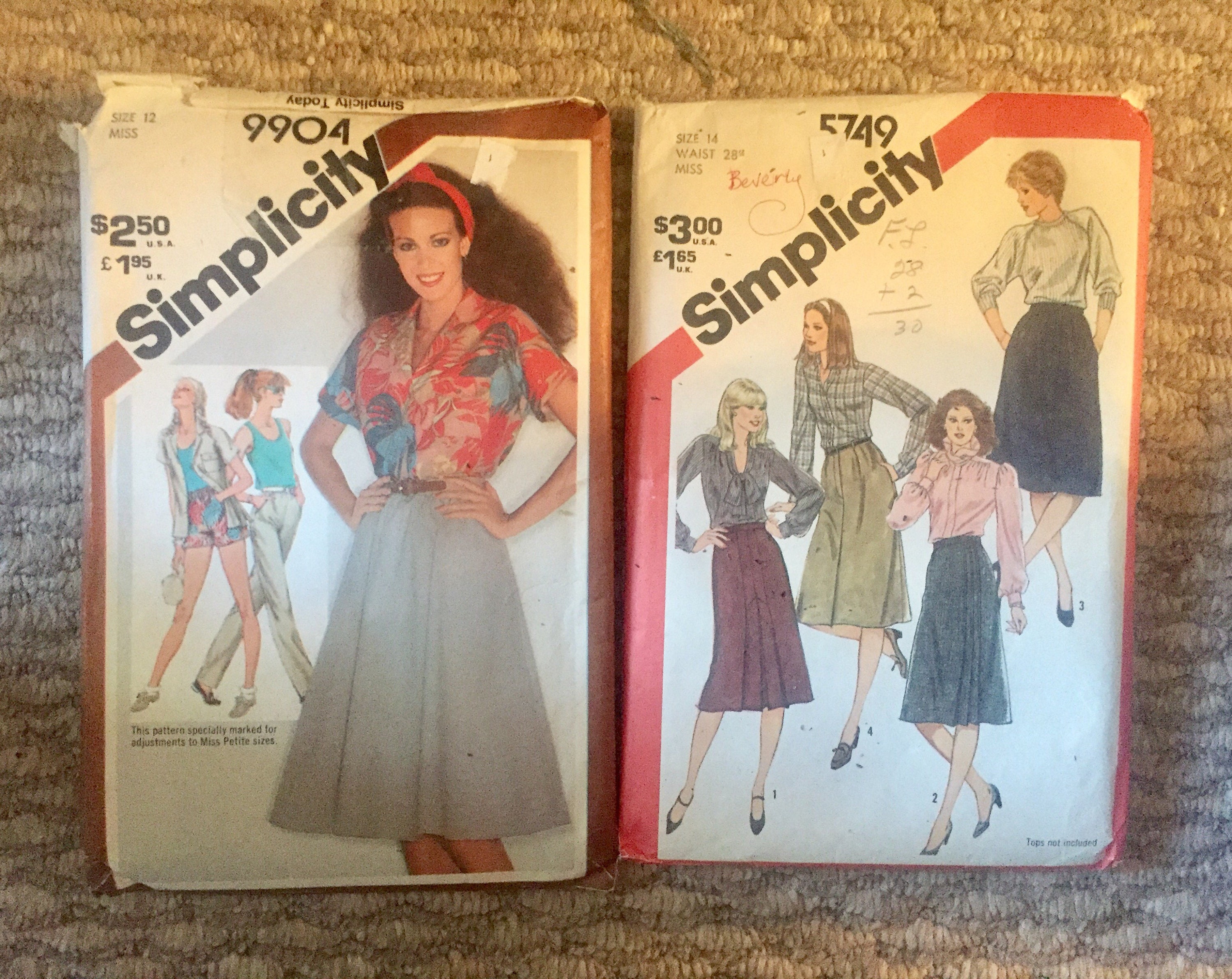 Memorabilia Collectibles Vintage Simplicity 1981-2 Fashion Patterns ...