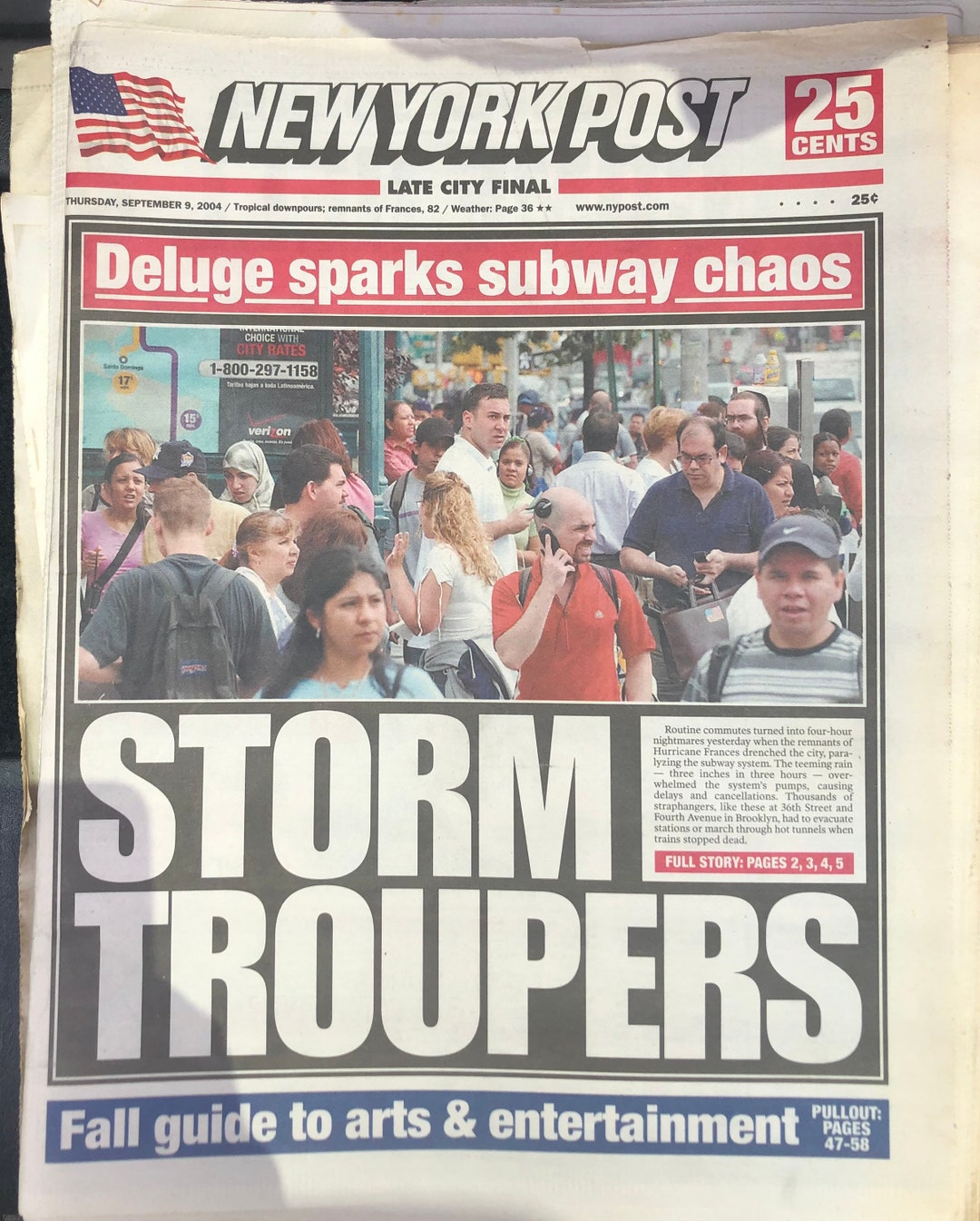 New York Post Newspaper Sept.9, 2004-great-advertising & Stories GC - Etsy