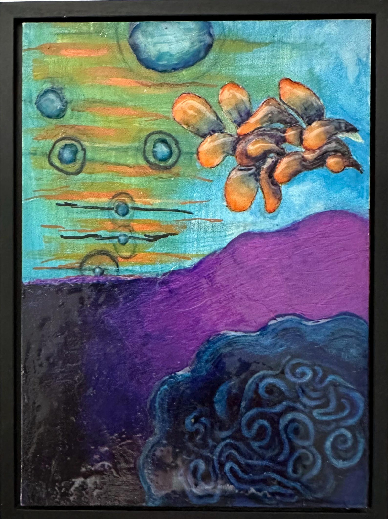 Original Small Scale 5x7 Abstract Painting, Colorful and Surrealist ...