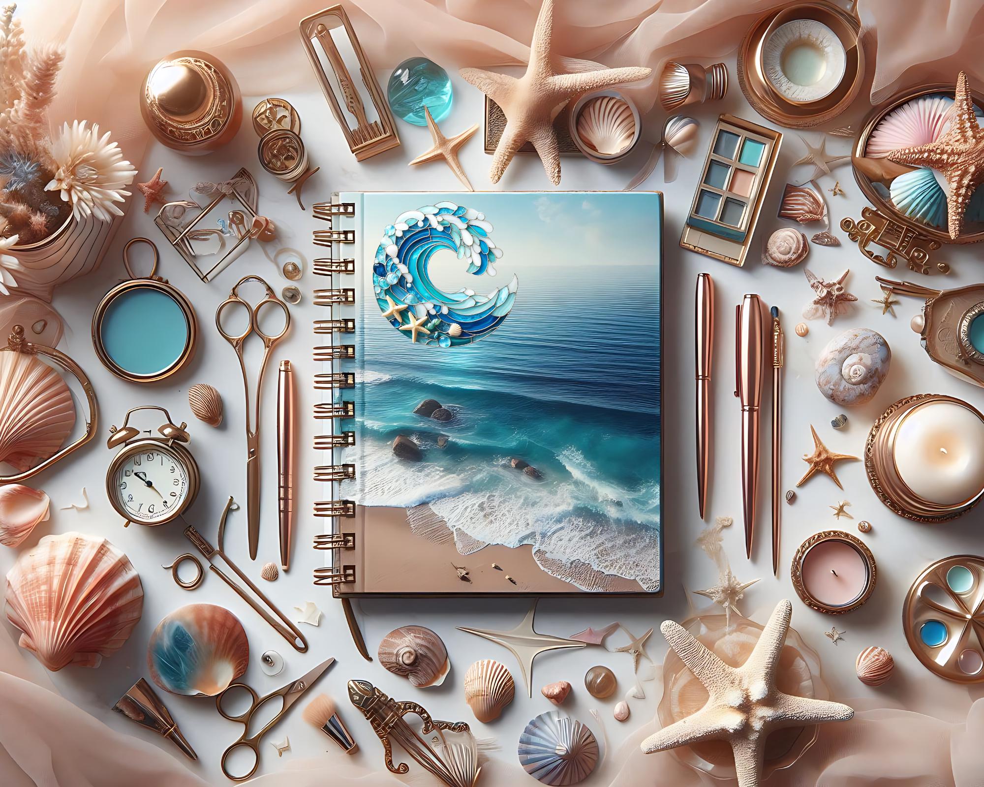 Stained Glass Ocean Wave Suncatcher Sticker Coastal Beach Decor With ...