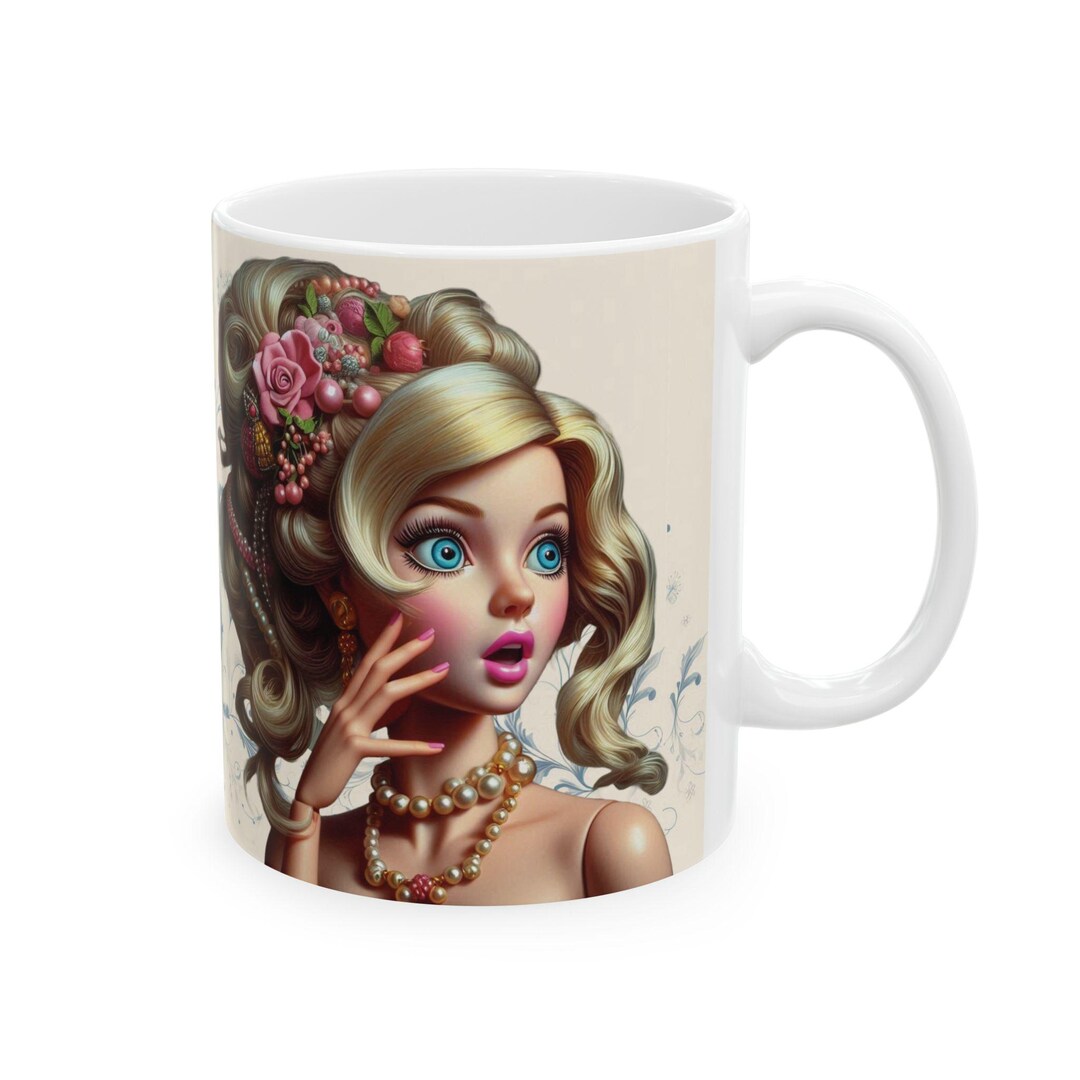 Charming Rococo Style Art Doll Mug A Stylish Fusion of Past and Present ...