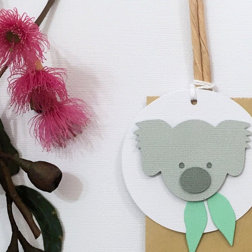 Koala Gift Tags. Koala and Gum Leaf. Birthday Party Baby | Etsy Australia