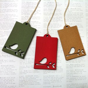 Christmas Bird Branch Gift Tags. Little Birdie Gift Tags. Red | Etsy